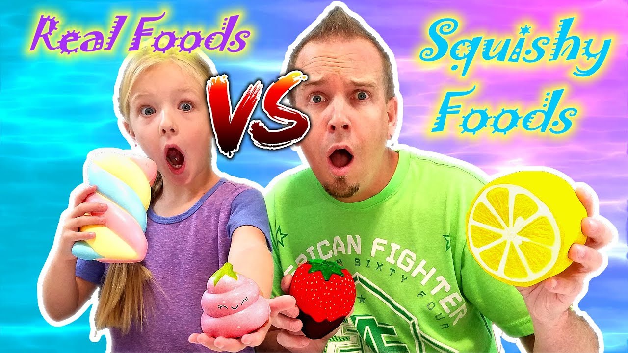 GIANT SQUISHIES vs REAL FOOD CHALLENGE!!! The Best Squishy Toys ...