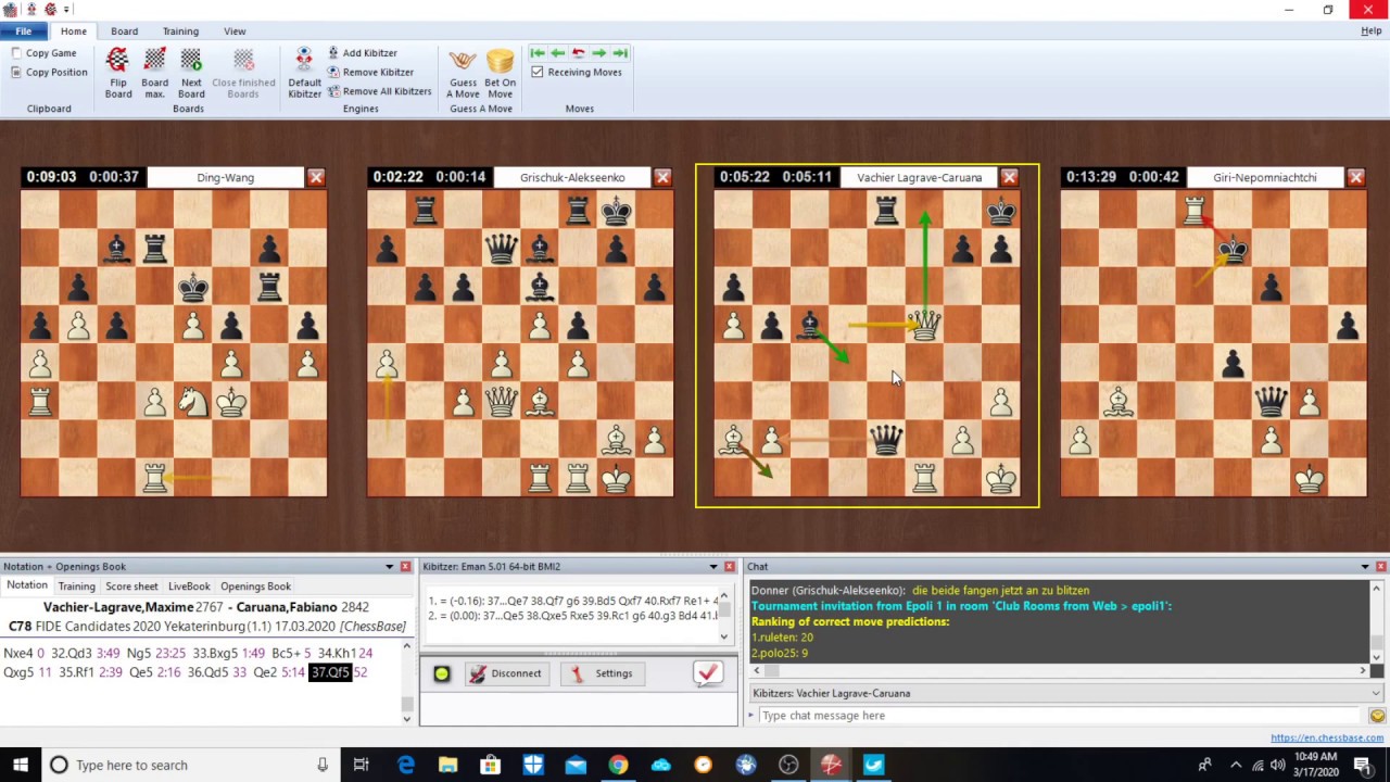 FIDE CANDIDATES CHESS 2020 RD.1 (Part2) - YouTube