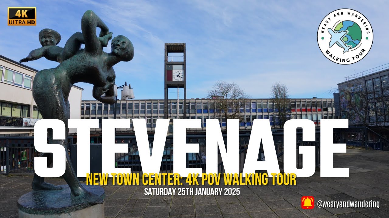 Stevenage Town Center (Hertfordshire) - 4K POV Walking Tour | January ...