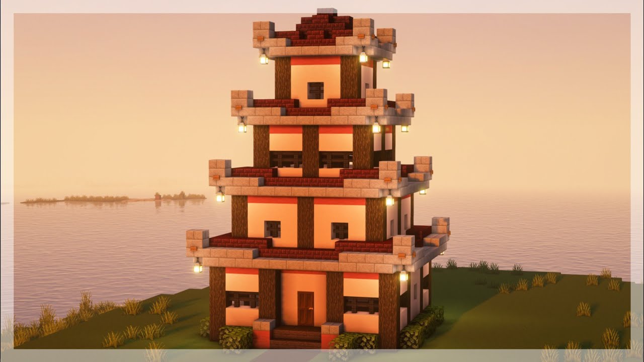Minecraft : How To Build A Japanese Pagoda | Tutorial - YouTube