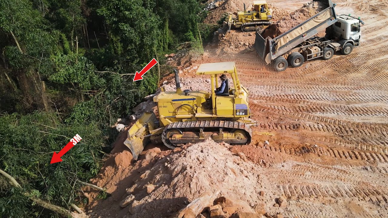 Ep22| Fantastic Skill Komatsu Dozers Clearing Trees Place By Pushing ...