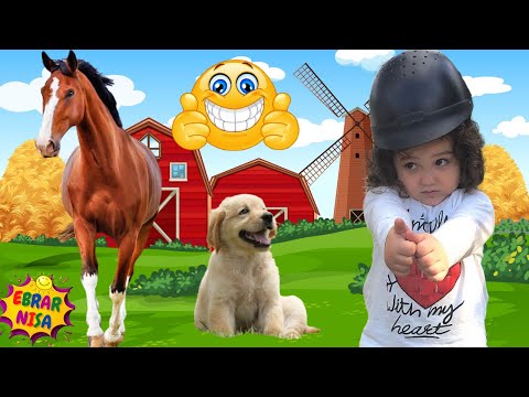 Ebrar Nisa İlk Kez Ata Bindi - Eğlenceli Çocuk Videosu | Riding Horse First Time - Funny Kids Video