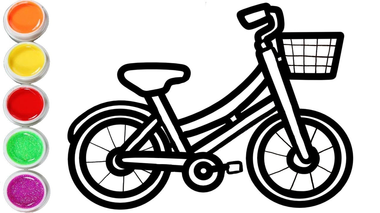 Cara menggambar sepeda untuk anak-anak/How to draw a bicycle for ...
