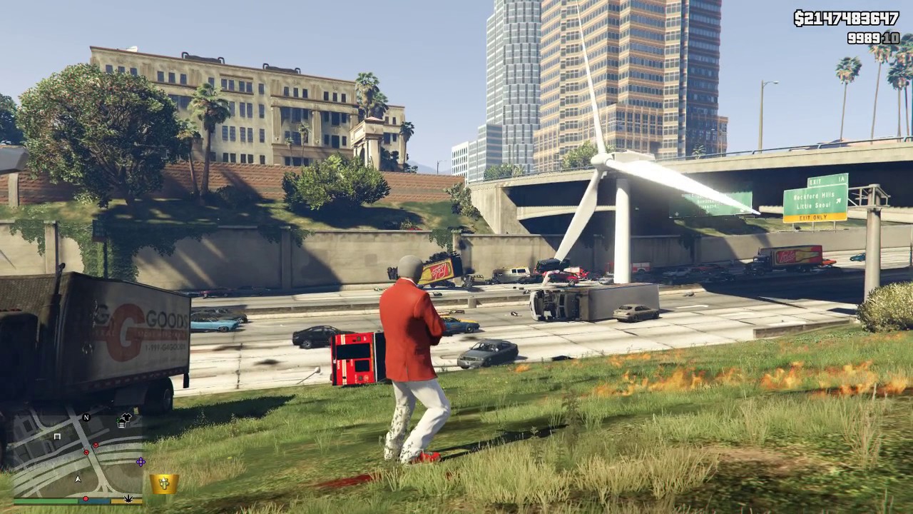 GTA V || Crazy Windmill on highway Chaos! - YouTube
