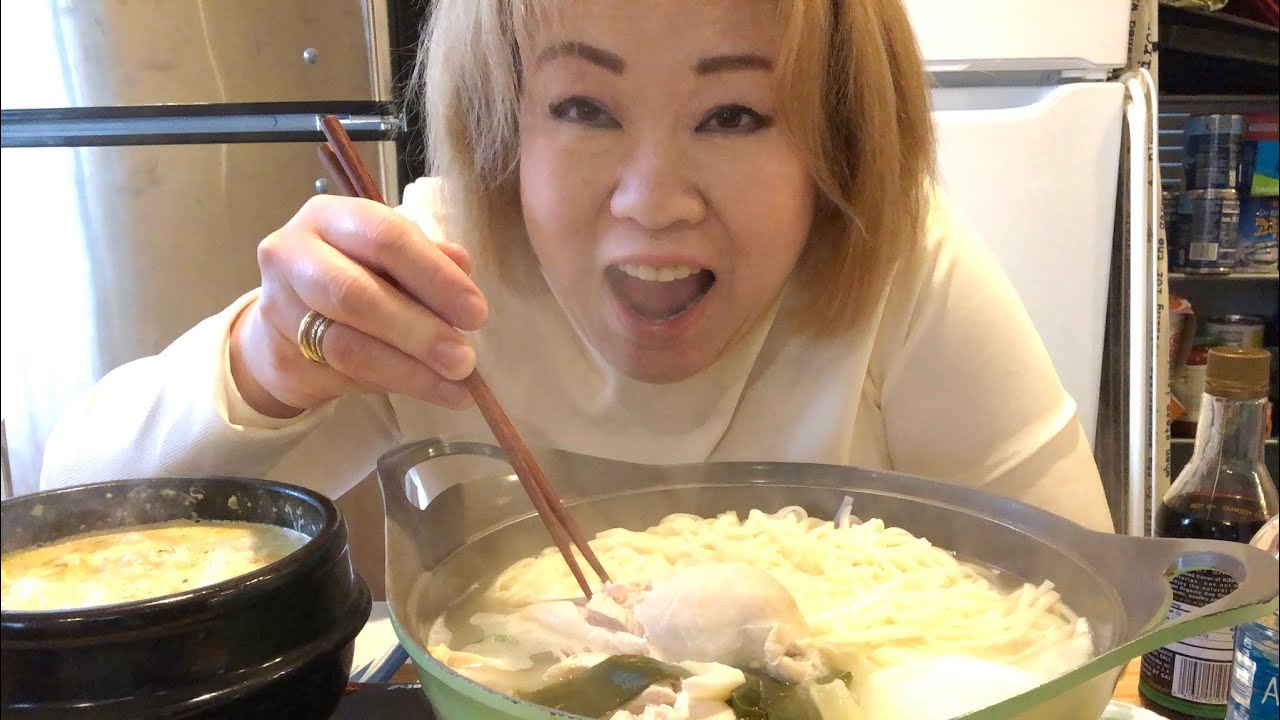 Chicken Kalgooksoo & Cheesy Corn With Crab Meat Mukbang Show~ I Like ...