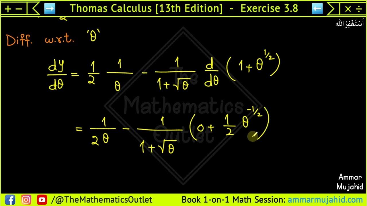 Thomas calculus exercise 3.8 Q55 to Q62 | Logarithmic Differentiation || Lec 11 - YouTube