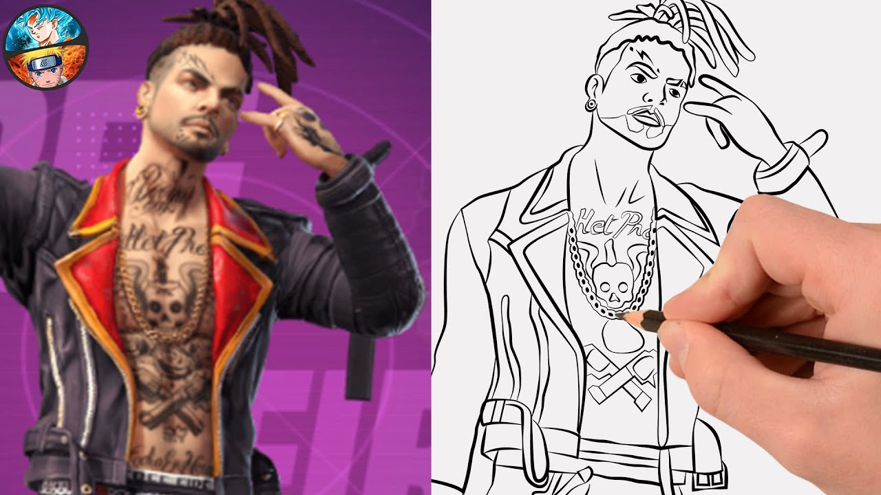 FREE FIRE DRAWING ELITE PASS TRAP A TO THE O BUNDLE CHARACTER - HOW TO ...