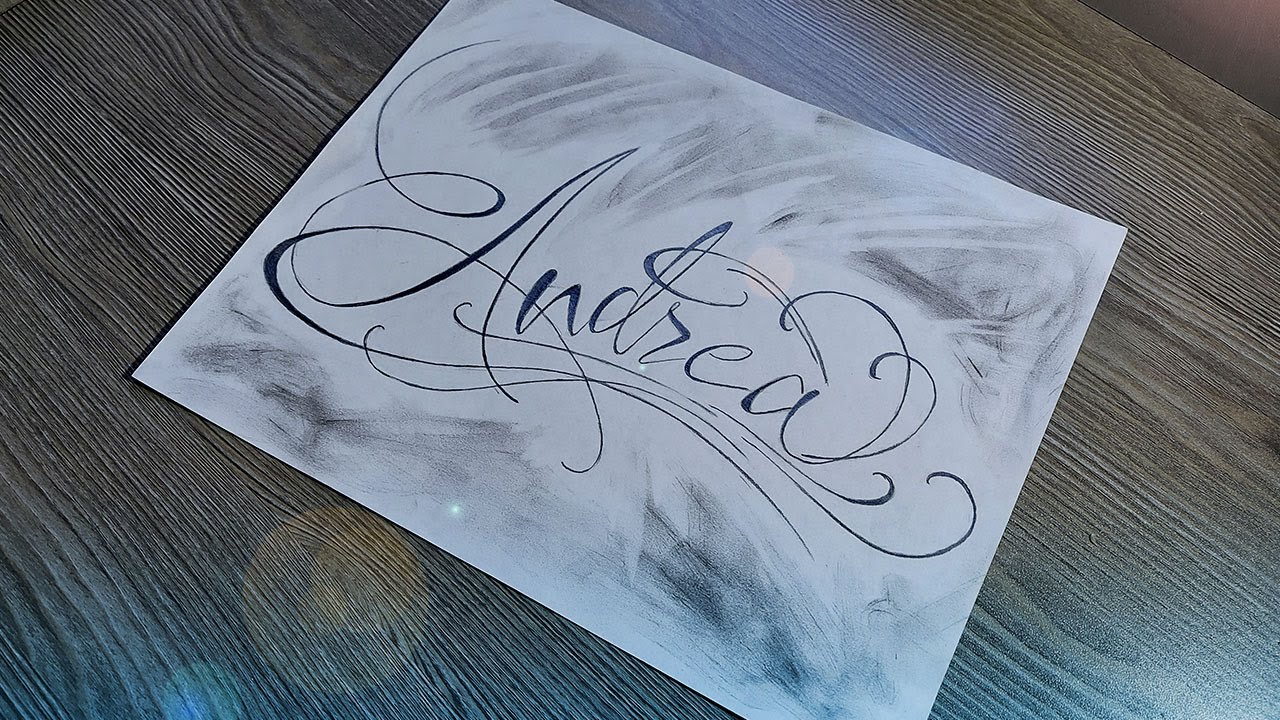 LETTERING de nombre ANDREA con FLORITURA - YouTube