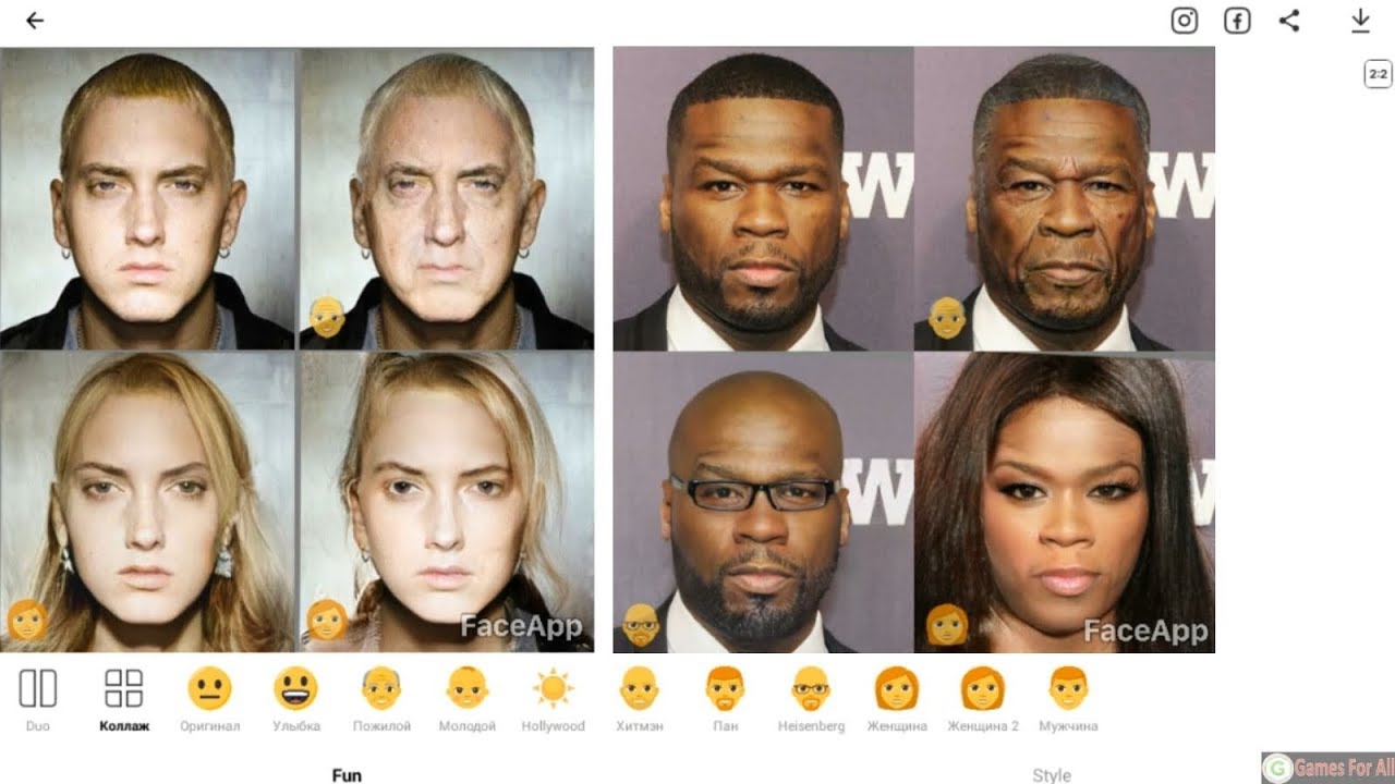 FaceApp(Android Funny Program)[Eminem,Pitt,Cruise,50cent,Jackie Chan ...