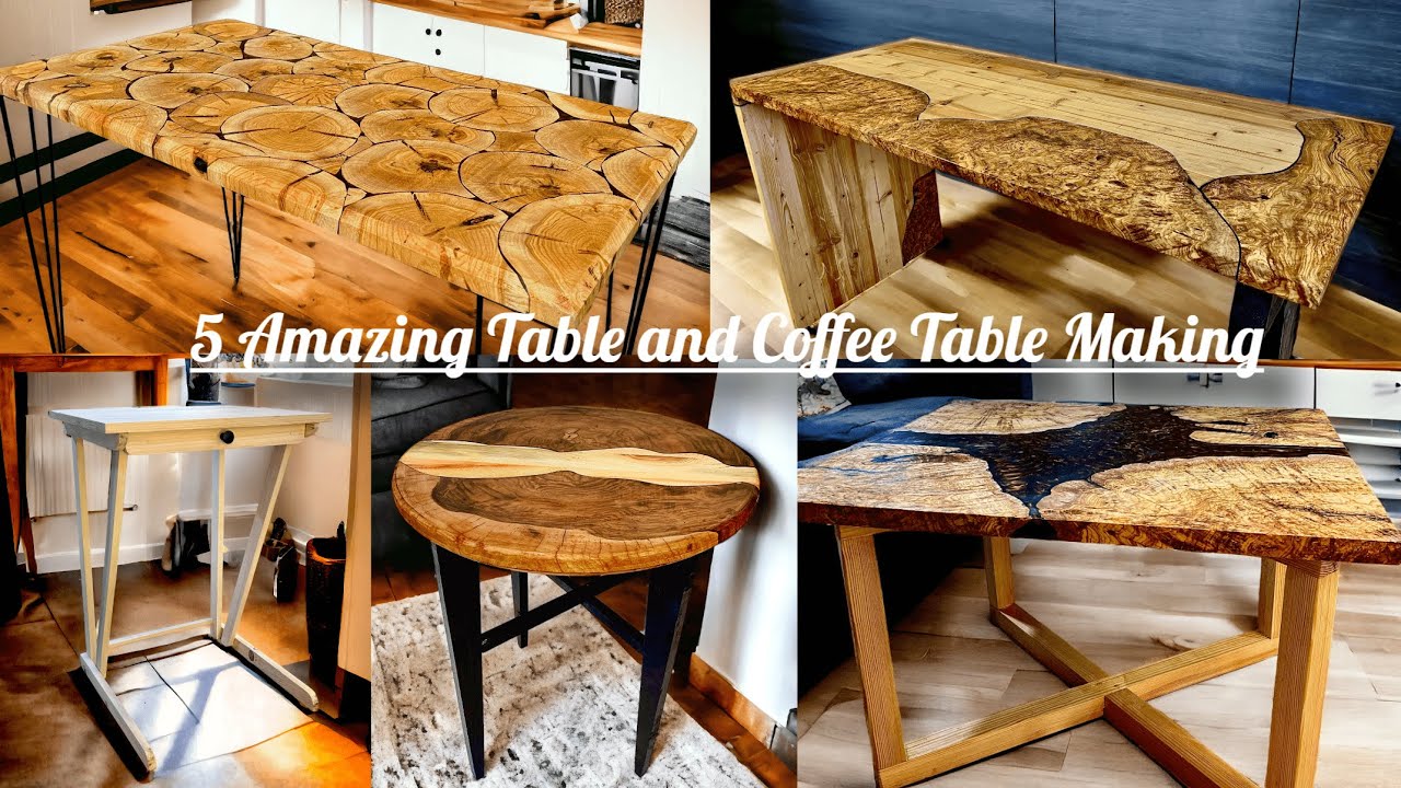 5 Amazing Wooden Table and Coffee Table Ideas / Woodworking - YouTube