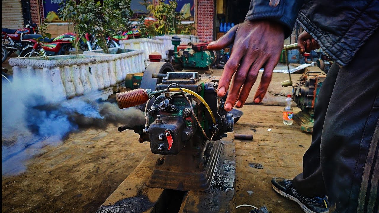 All diesel engine starting - YouTube