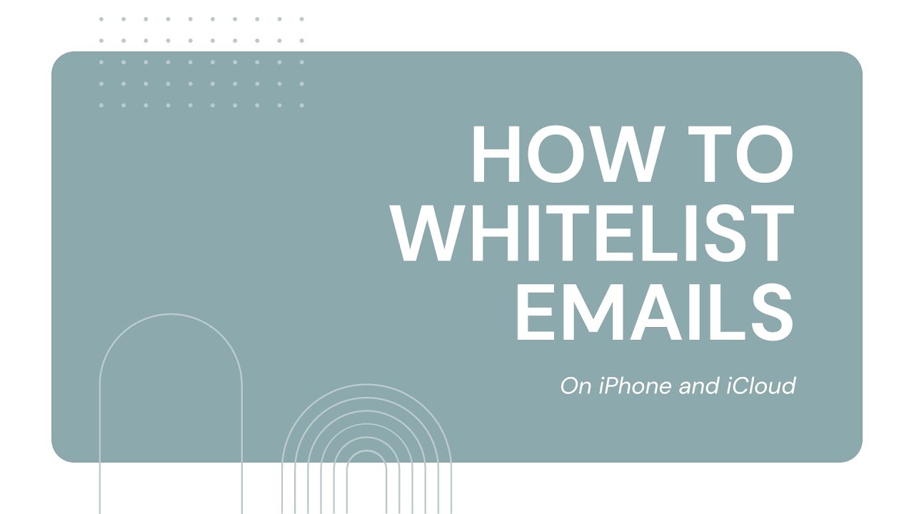 How to Whitelist Email Contacts on Apple Mail and iCloud Email - YouTube