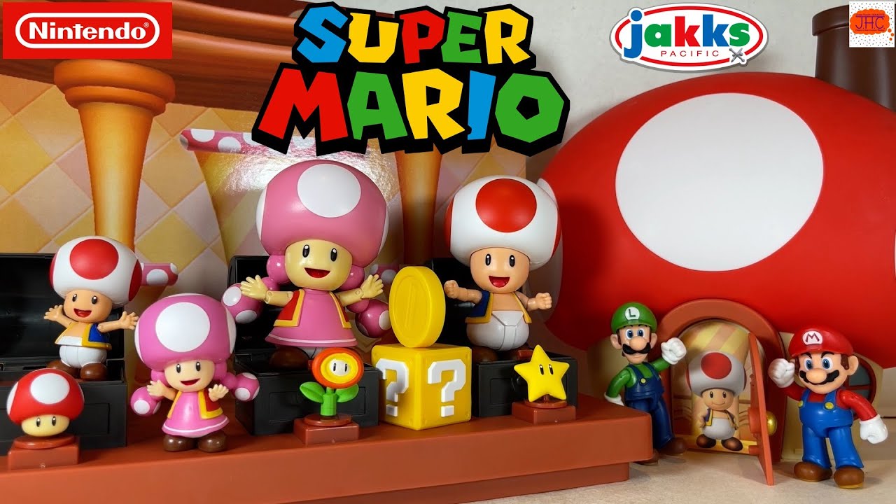 TOAD! Jakks Pacific Super Mario 2.5 4 Inch Figure Review Toad House ...