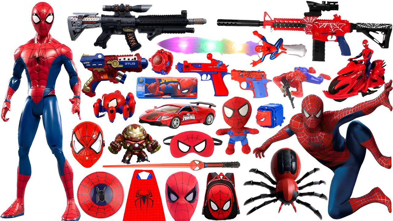 Marvel unboxing, Spider-Man toy set, Spider-Man electric toy gun - YouTube