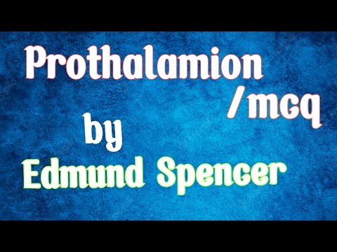 prothalamion by Edmund spenser mcq - YouTube