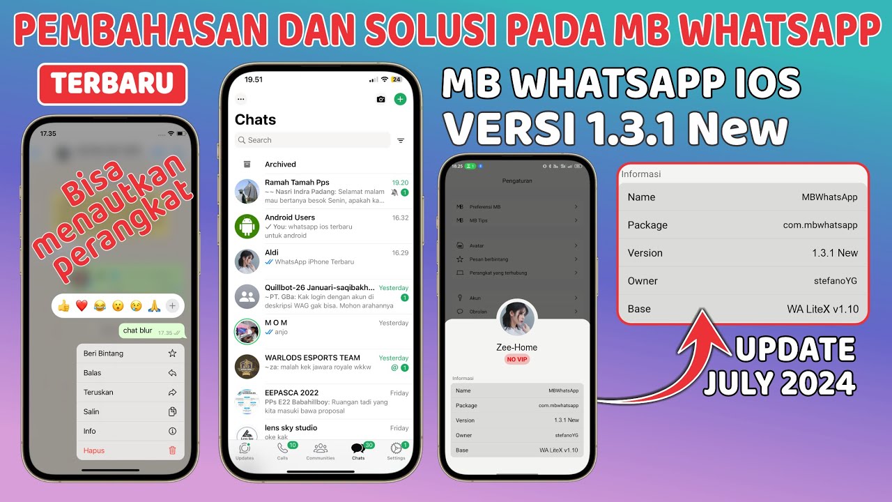 PEMBAHASAN DAN SOLUSI PADA MBWHATSAPP VERSI TERBARU - YouTube