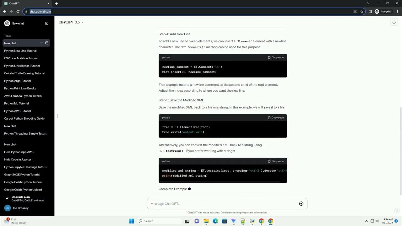 how to add new line in xml using python - YouTube