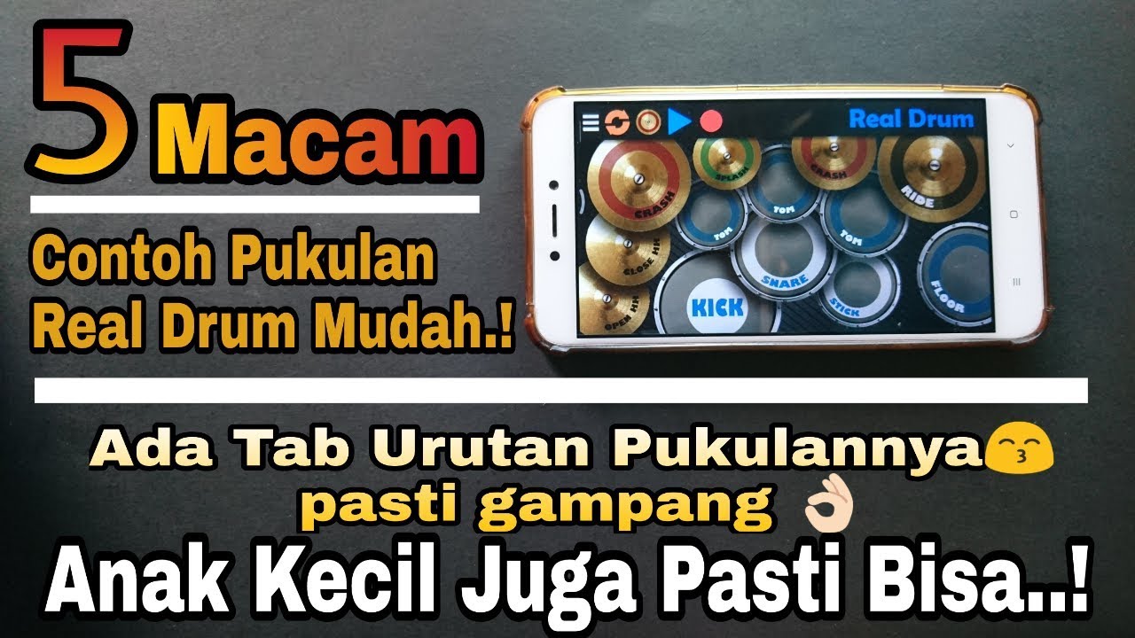 Pas Untuk Pemula..!! Tutorial Real Drum, 5 Contoh Pukulan Real Drum ...