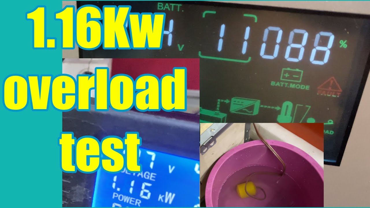 OVERLOAD TESTING | 1kw 24V ZAMDON SOLAR POWER INVERTER | Sola Renz ...