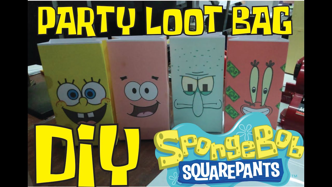 DIY PARTY LOOT BAG SPONGE BOB THEME - YouTube