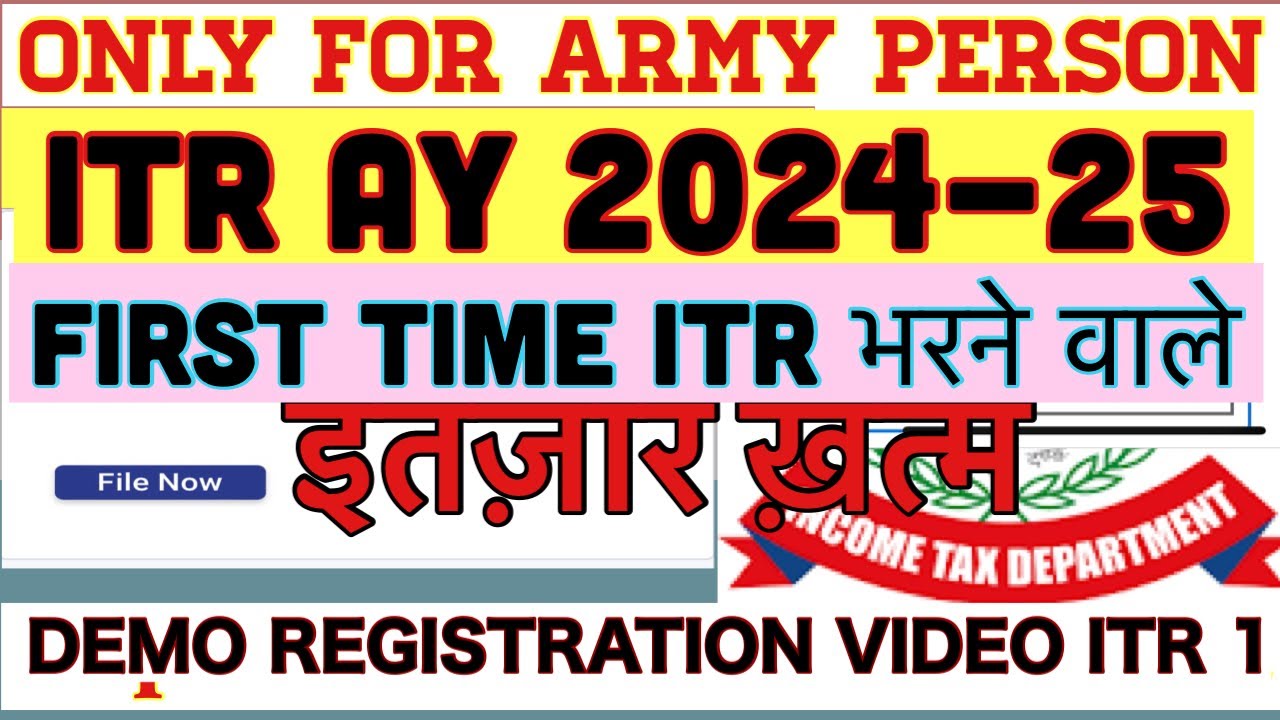 How to registration ITR 1 Army person 2024 -25 sessions - YouTube