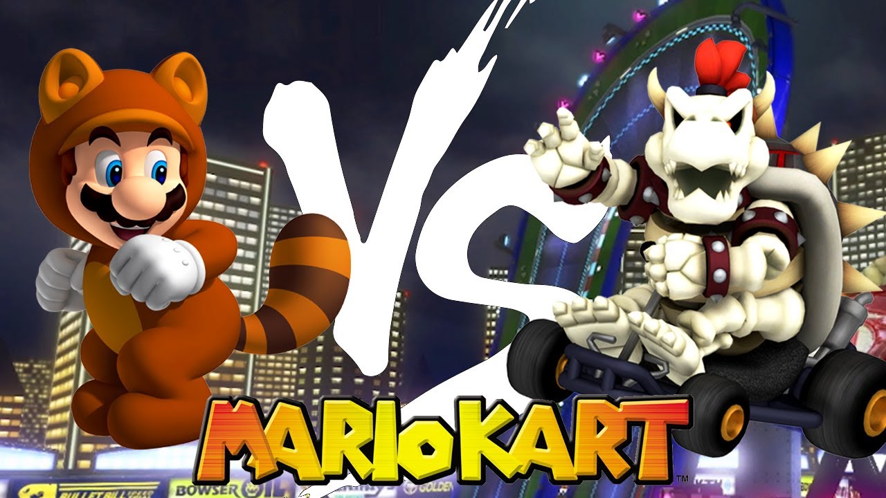 Mario Kart | Tanooki Mario VS Dry Bowser - YouTube