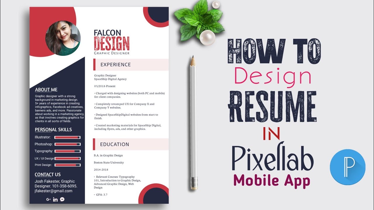 How to Make a Professional Resume Design | Create CV Design in Android ...