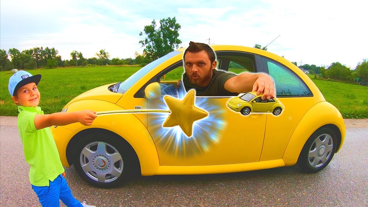 Pretend Play Magic with Cars | VW Bug Ride on & Driving in My Car Song ...