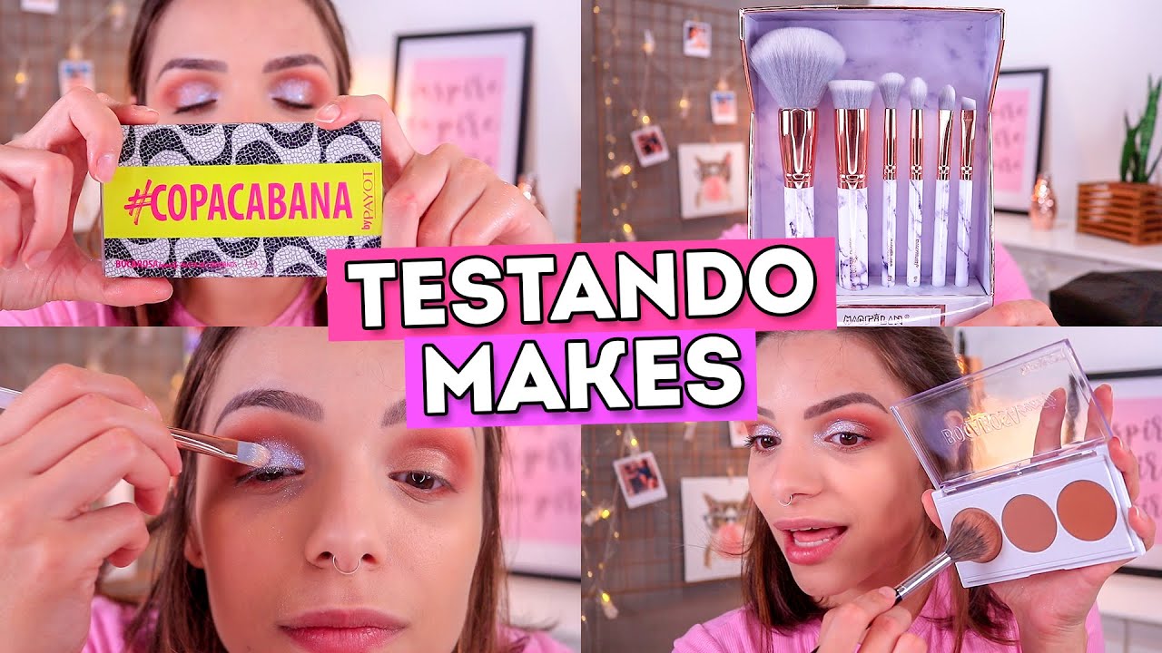 Makes da BOCA ROSA, novos pinceis da MACRILAN | Testando Makes - YouTube