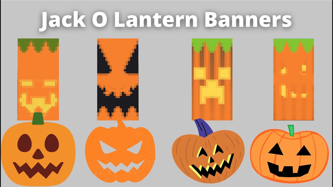 Minecraft Jack O Lantern Banners (1.16+) - YouTube