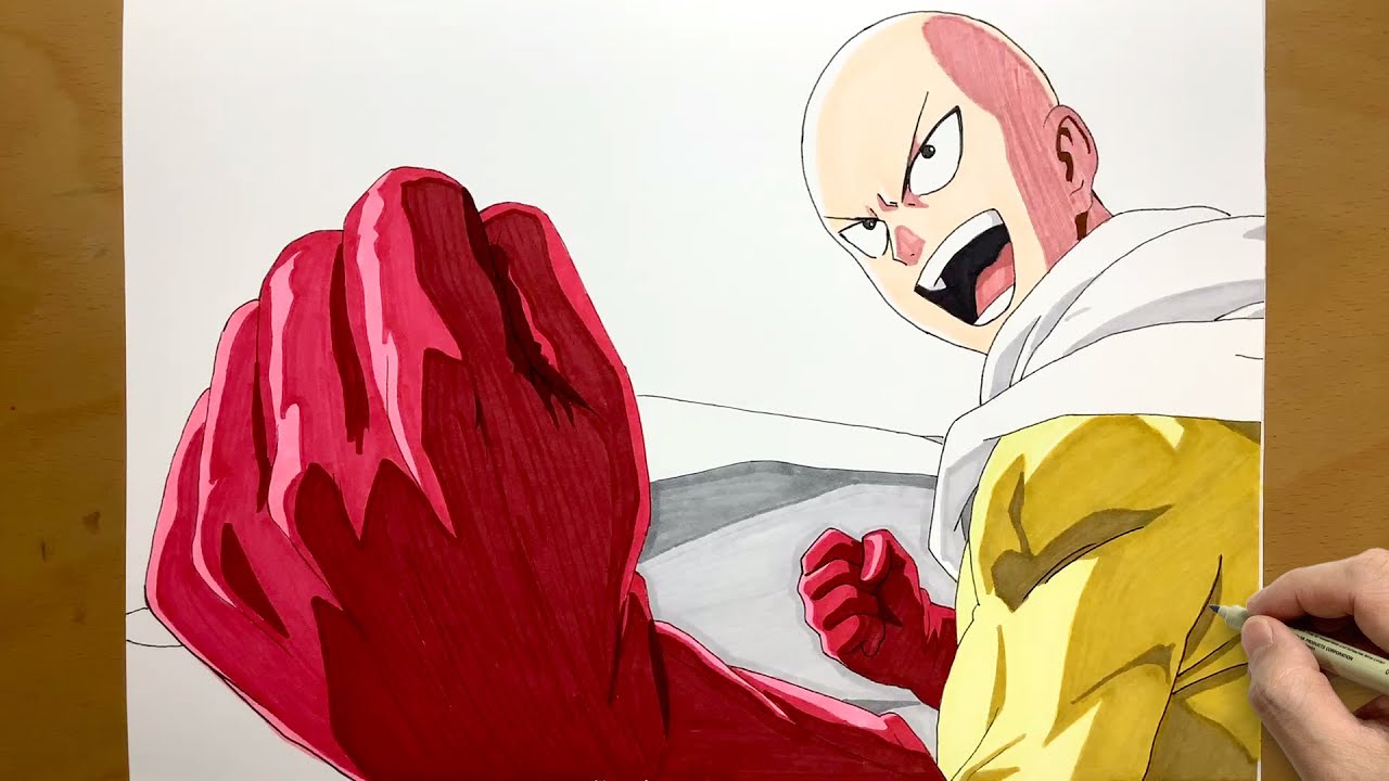 How to draw Saitama from One-Punch Man | step by step | draw anime ...