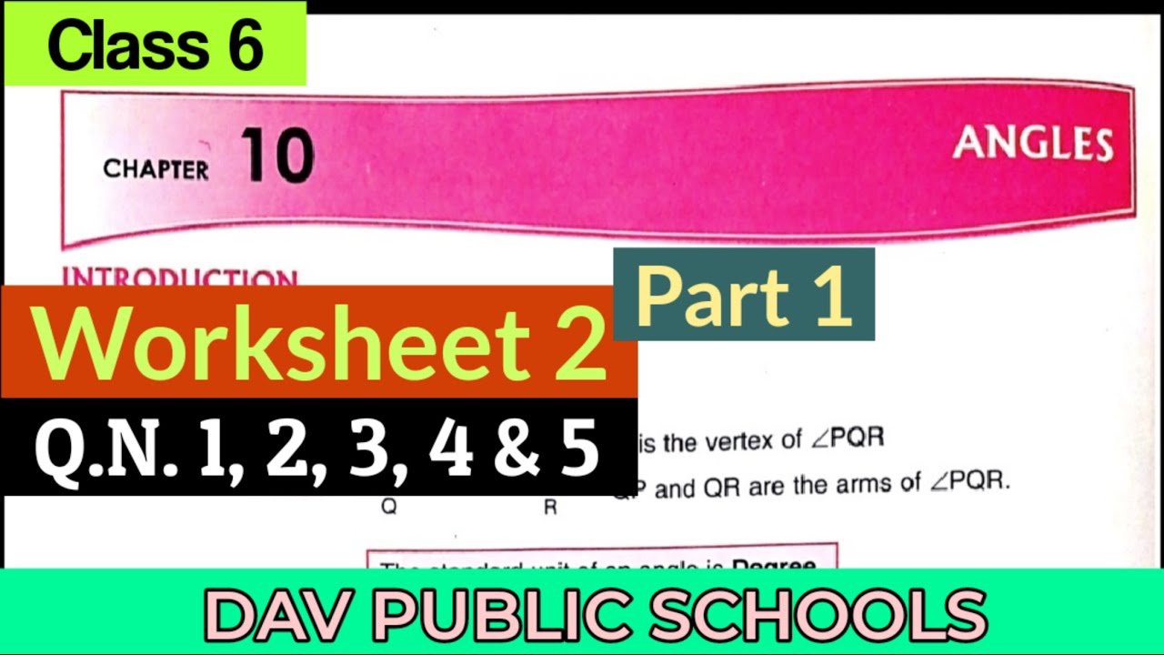 DAV class 6 maths chapter 10 worksheet 2 Q.N. 1 to 5 - YouTube
