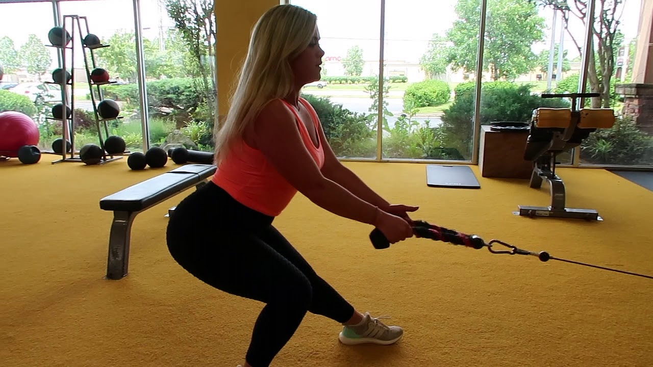 Legs Cable Rope attachment walking squat variations - YouTube