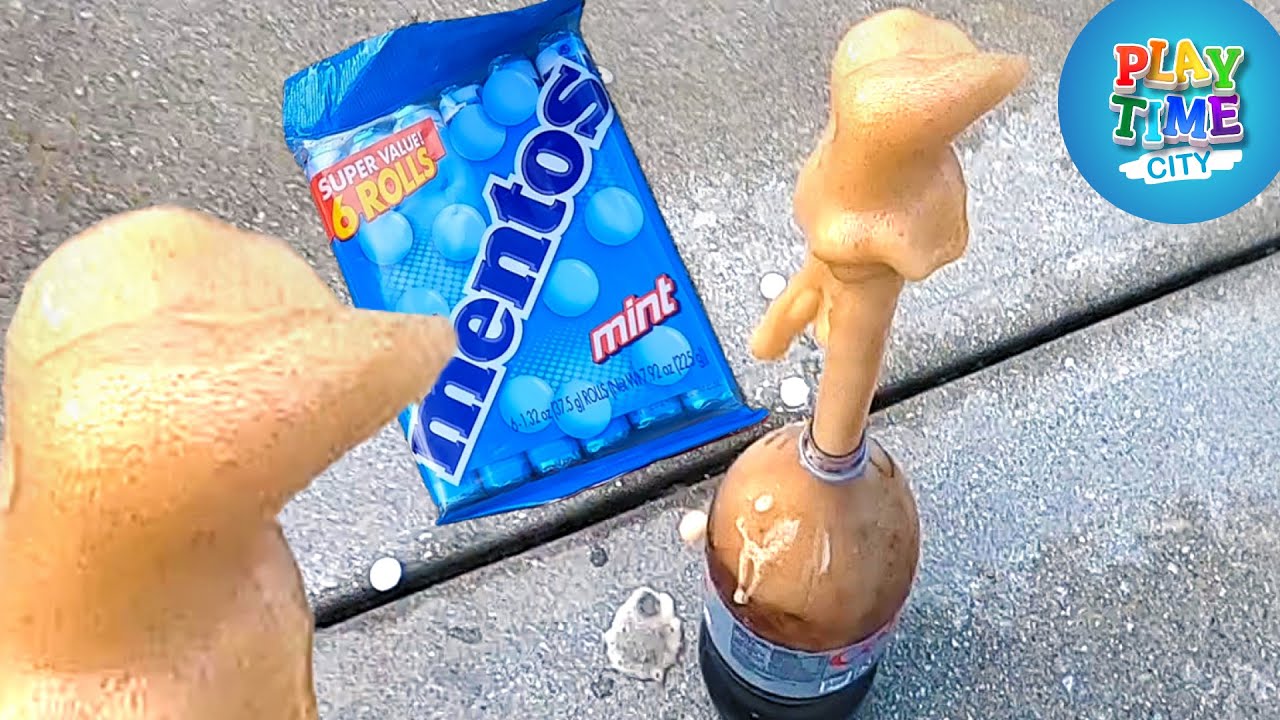 Soda and Mentos ERUPTS IN MY FACE!!! | Coca Cola and Mentos in Oil ...
