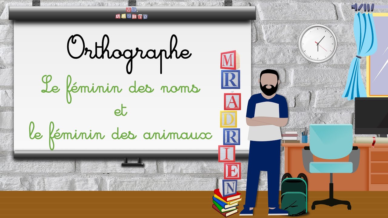 9 Le féminin des noms et le féminin des animaux CE2 (3APG) - YouTube