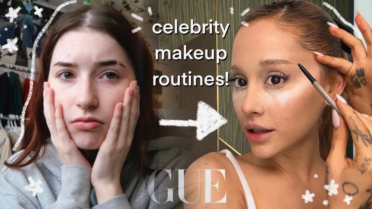trying celebrity makeup routines - YouTube