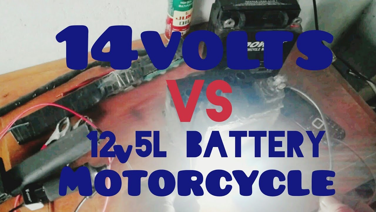 14volts vs 12volts motorcycle battery/panero mj - YouTube