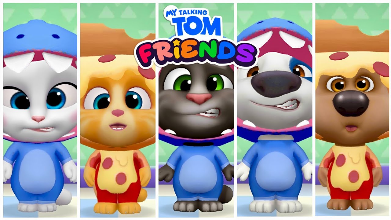 Tom & Friends with New Costume! My Talking Tom Friends Gameplay ...