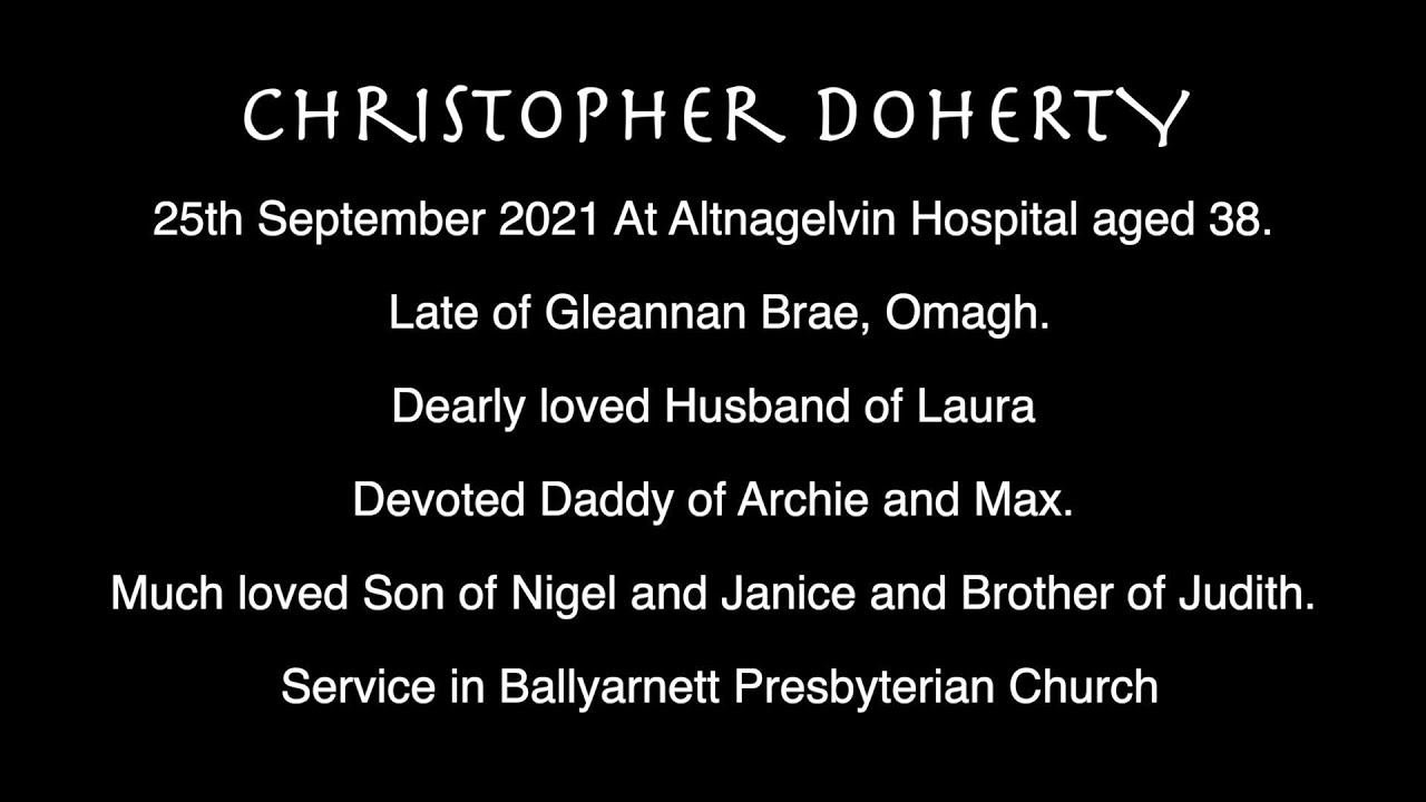 Christopher Doherty Funeral Service - YouTube
