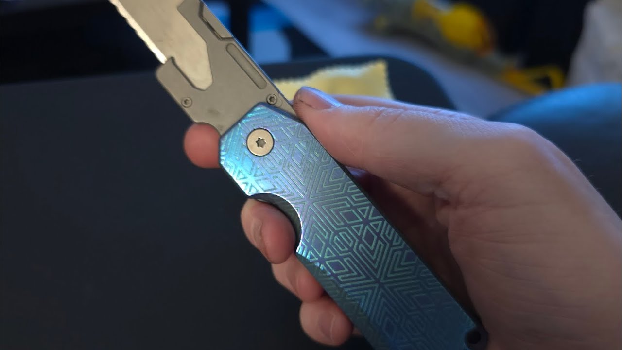 Big Idea Design - Ti Utility Knife - Custom finish with laser, acid ...