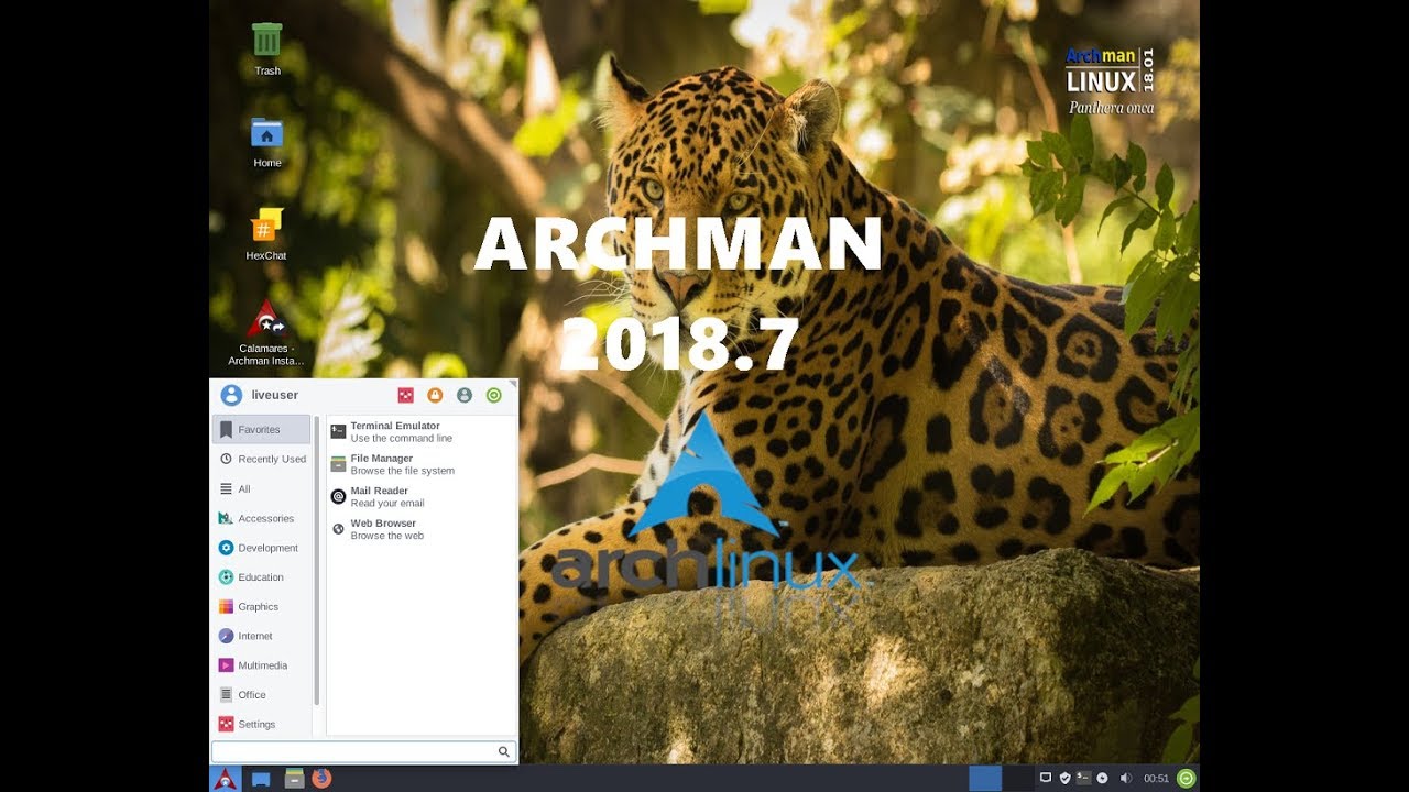 Archman Gnu/Linux Xfce 2018.7 (Archlinux) - YouTube