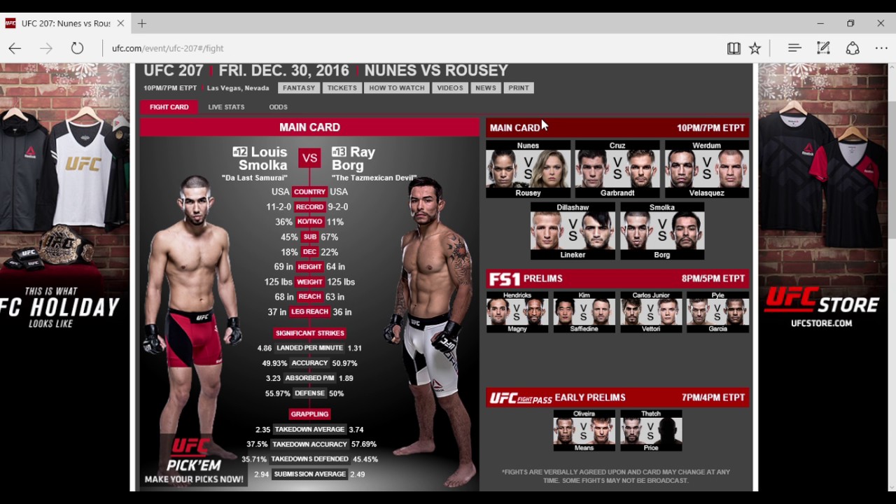 UFC 207: Ray Borg vs Louis Smolka Breakdown and Prediction - YouTube
