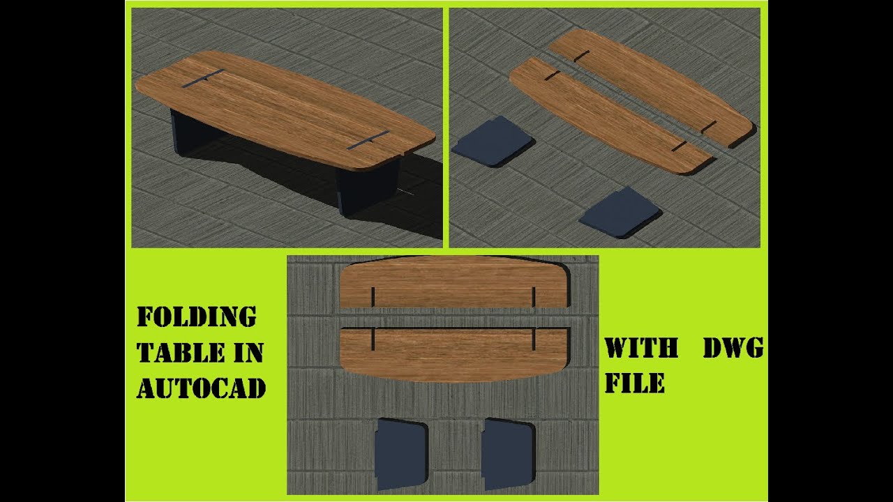 Folding Table in AutoCad-With dwg file - YouTube