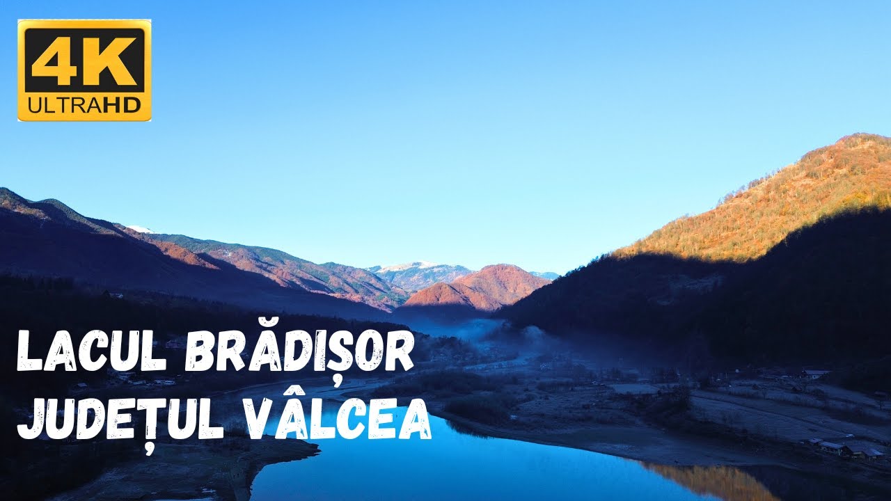ROMANIA: Destinatii superbe - Lacul Bradisor, judetul Valcea [Drone ...