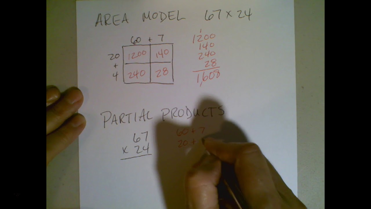Area Model and Partial Product Multiplication - YouTube