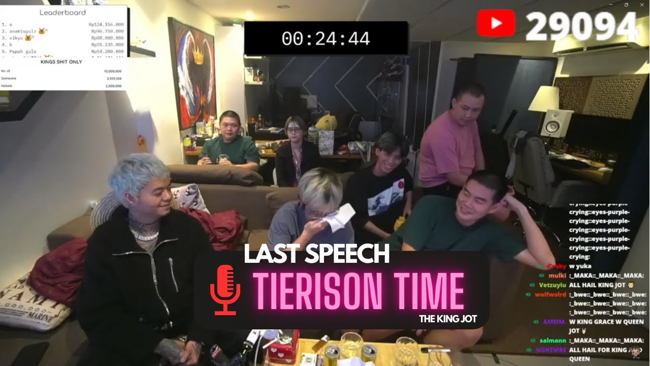 LAST SPEECH KING JOT AKA TIERISON MENANGIS - YouTube