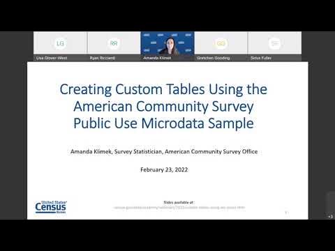 Creating Custom Tables using the American Community Survey Public Use Microdata Sample - YouTube