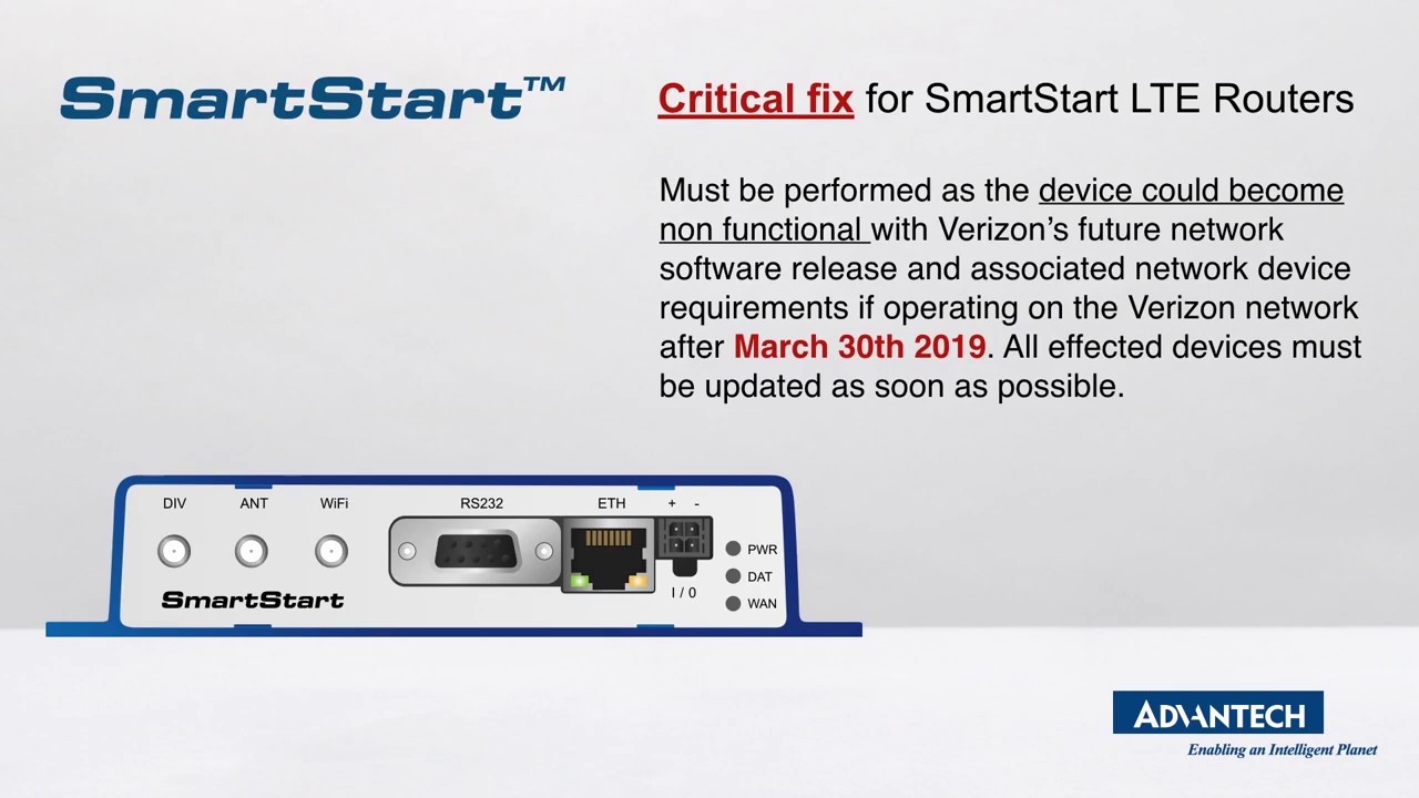 How to Perform Critical Fix for SmartStart LTE Routers, Advantech (EN ...