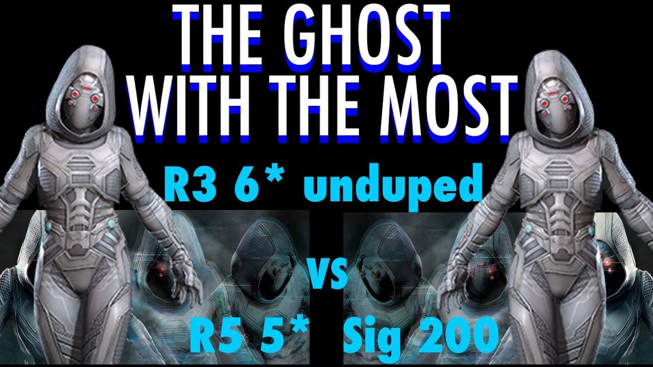 MCOC - Ghost Comparison - 6* R3 Non Duped vs 5* R5 Sig 200 - YouTube