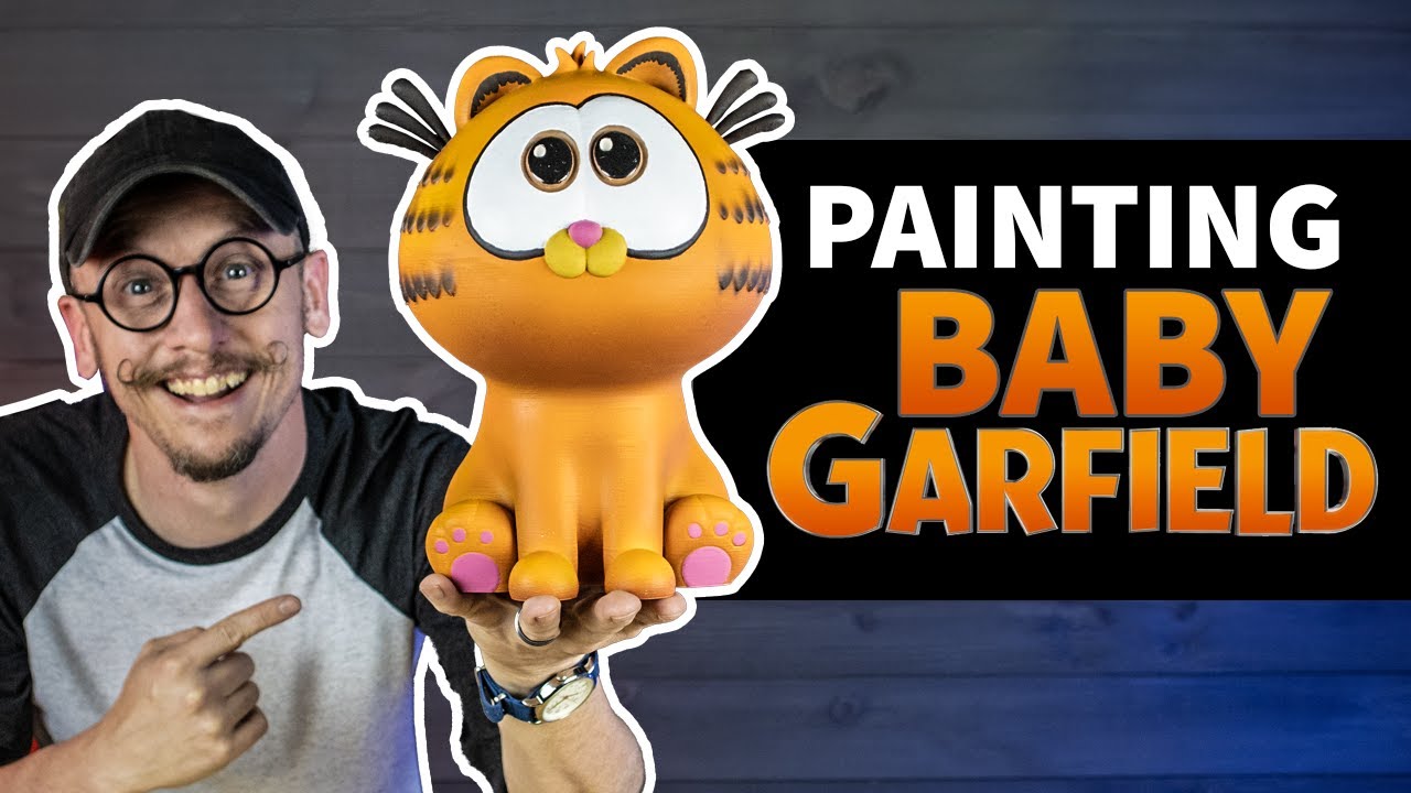 Airbrushing Baby Garfield 3D Print | Trying out Gaahleri Mobius ...